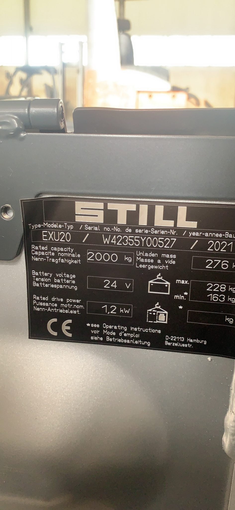 Xe nâng tay điện STILL EXU 20 W42355Y00527 Thanh Lý